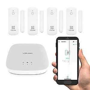 YoLink Smart Home Starter Kit: 4 Door/Window Sensors & Hub Kit, Compatible with Alexa, IFTTT, App for Remote Monitoring, Control and Alerts, Door Still Open (Door Left Open) Alerts