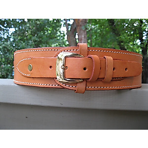 Western Cartridge Gun Belt - 22 Caliber with Deluxe Cross Draw Tooled Holster Combo - Leather - Natural (Natural, 40")