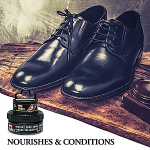 Moneysworth & Best Instant Shoe Shine Cream Kit with Dauber, Black, 50 ml