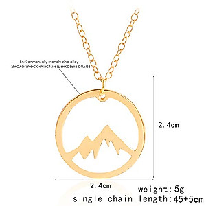 Hundred River Friendship Necklace with Meaning Compass Necklace Mountain Necklace with Message Card Gift Card (Mountain Necklace comass Necklace)