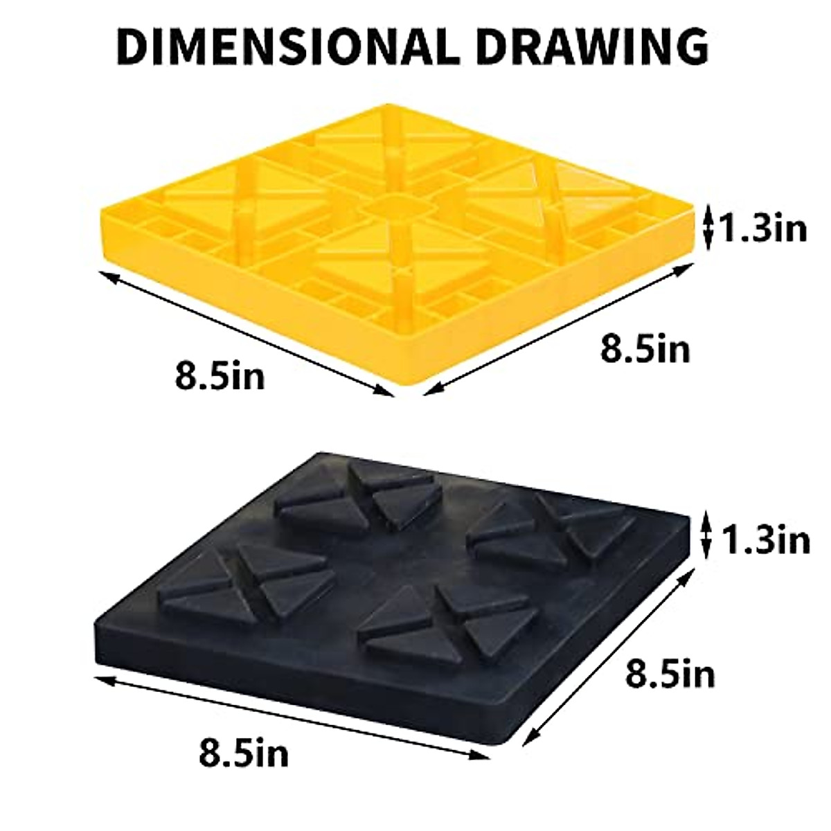 Homeon Wheels RV Leveling Blocks, Heavy Duty 6 Packs Camper Leveling Blocks with 4 Blacks Leveling Pads Prevent The Leveling Blocks from Cracking Due to Uneven Stress