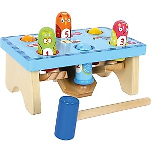 Small Foot Wooden Toys Smack the Bird Knock Playset with Hammer designed for children ages 18 months