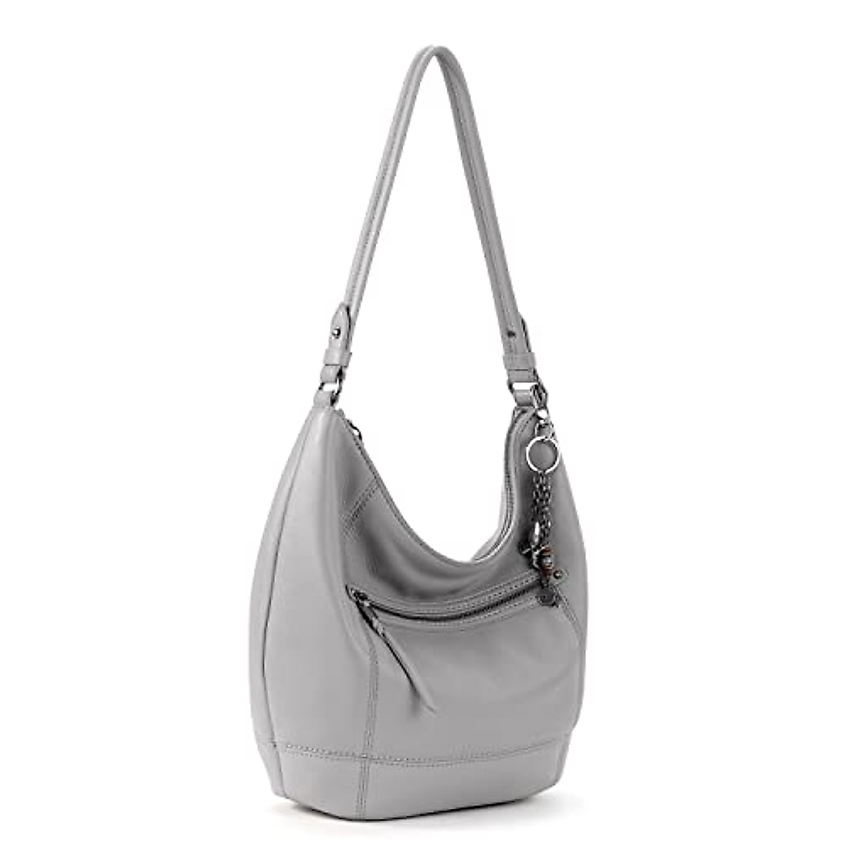 The Sak womens Sequoia Hobo Bag in Leather Soft Slouchy Silhouette Timeless Elevated Design Multifunctional Sustainably Mad, Light Smoke, One Size US