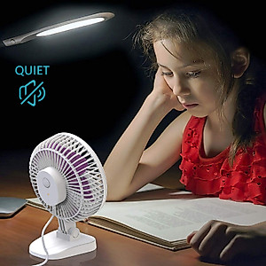 xasla USB Desk Fan with 3 Settings, Small Personal Quiet Desktop Fan with Strong Airflow & 40° Adjustable Tilt Angle, Portable Cooling Mini Fan for Desktop Office Home Bedroom (White)