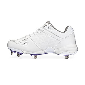 RIP-IT Women's Diamond Metal Softball Cleats - Softball Shoes for Women - White - Size 11