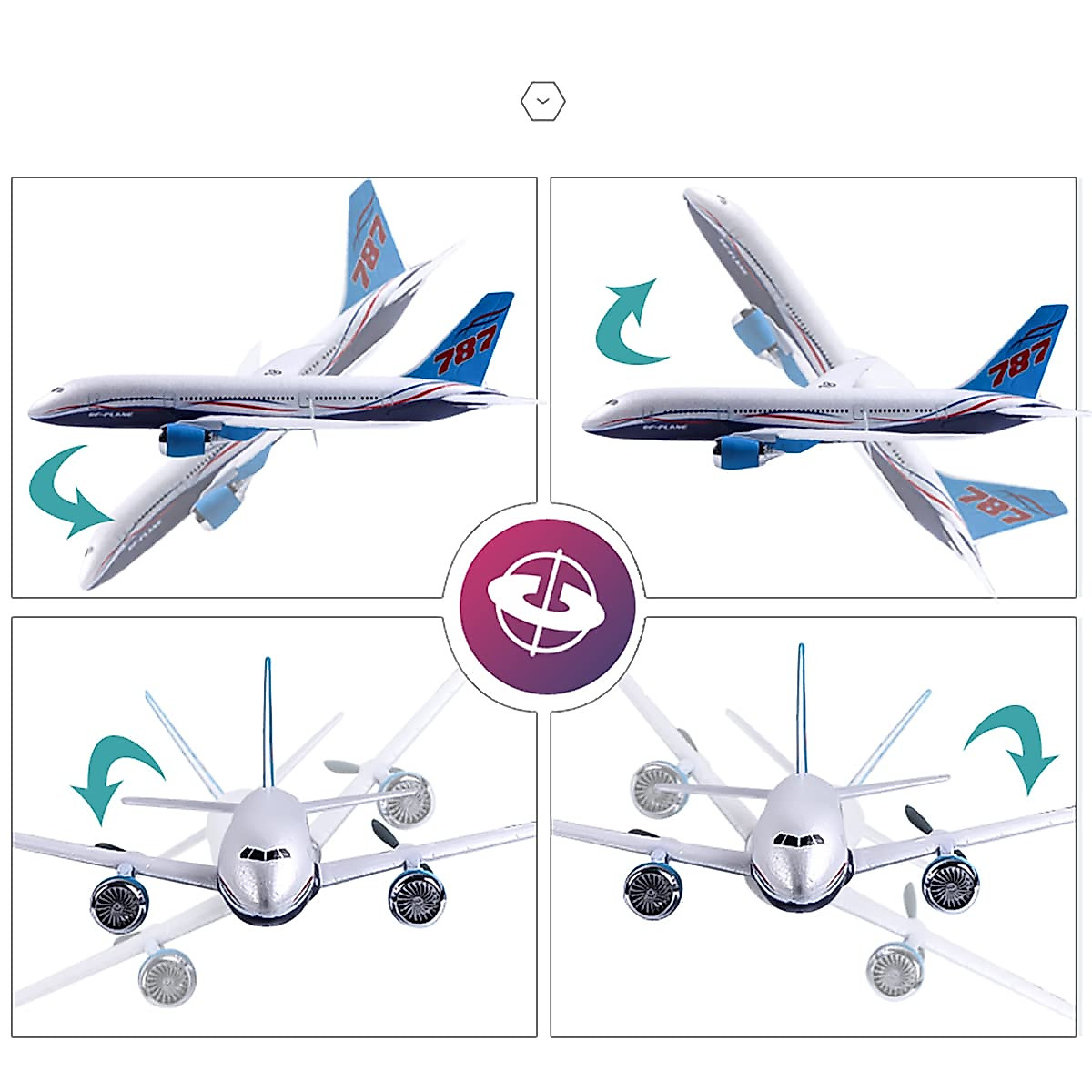 OTXKOO Remote Control Airplane, 2.4Ghz DIY 3 Channels RC Plane, Remote Control Airplane Ready to Fly, RC 787 Dreamliner for Advanced Wingspan 550mm （2 Batteries