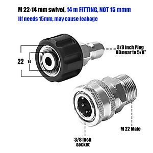 M MINGLE 14" Pressure Washer Surface Cleaner Attachment, Ultimate Pressure Washer Adapter Set