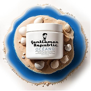 Gentlemen Republic Oceano Men's Hair Gel 16oz - Strong Touchable Hold and High Shine Styling Gel for Hair, 100% Alcohol-Free Professional Formula with Fresh Scent, Mens Hair Product Made in USA