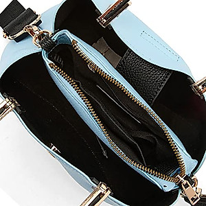 Like Dreams Fashion Women Hobo Fashion Satchel Handbag Vegan Leather Top Handle Bucket Crossbody Purse (Blue)