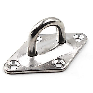 304 Stainless Steel Diamond Eye Pad Plate 5/16" 8mm Anchor Mount Great for Yoga Swings Hammocks/Boat Rigging/Marine Deck Hardware/Suspension Training Straps