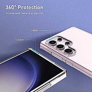 bokoo Crystal Clear Samsung Galaxy S23 Ultra Case.Soft Slim Fit Transparent Plastic TPU Protective Silicone Cover Phone Cases for Samsung Galaxy S23 Ultra [Slim Thin & Comfort Grip] [Shockproof]