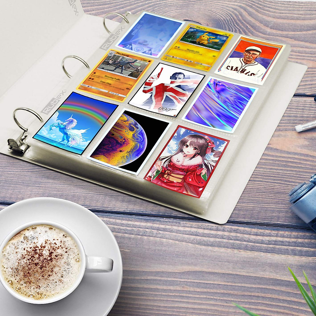 Rubex Trading Card Sleeves 540 Pockets Double-Sided 9-Pocket 30 Heavyweight Page Protectors 3 Ring Binder Sleeves Baseball Pokemon Coupon Photocards Sport Game Cards Collecting Holder Skylanders