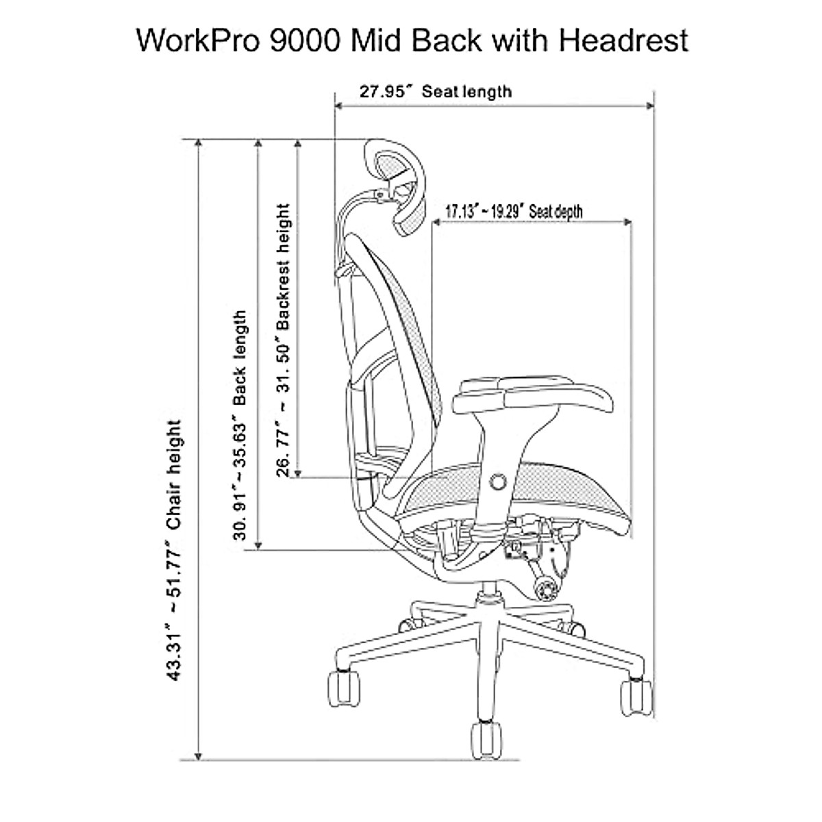 WorkPro® Quantum 9000 Series Ergonomic Mesh High-Back Executive Chair, Black, BIFMA Certified