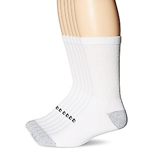 Champion mens 6 Pack crew socks, White, 12 US