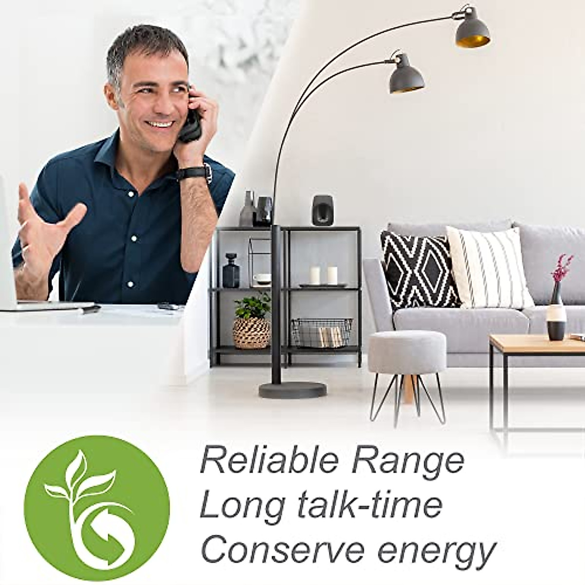 VTech VG101-11 DECT 6.0 Cordless Phone for Home, Blue-White Backlit Display & Big Buttons, Full Duplex Speakerphone, Caller ID/Call Waiting, Easy Wall Mount, Reliable 1000 ft Range (Black)