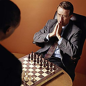 AMEROUS 12" x 12" Magnetic Wooden Chess Set for Adults and Kids, 2 Bonus Extra Queens, Folding Board with Storage Slots, Handmade Chess Pieces, Portable Travel Chess Board Game Sets, Gift Packed Box