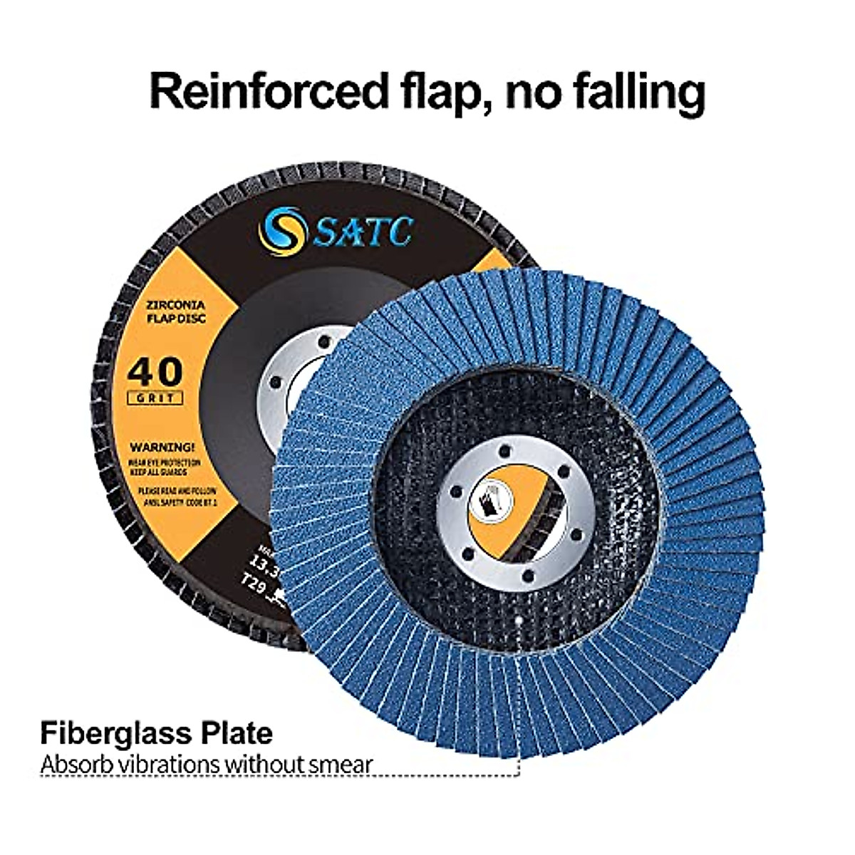 S SATC Abrasive Wheels & Discs 4-1 2 Inch Flap Disc 10 PCS 4.5" x 7/8" 40 60 80 120 Grit Fast Cutting Speed Zirconia Alumina Grinding Disc for Angle Grinder Type #29