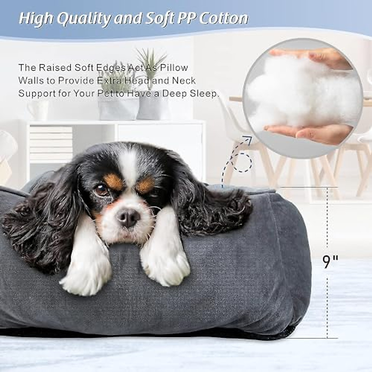 AIPERRO Extra Large Dog Bed for Large Dogs Machine Washable Rectangle Dog Bed Orthopedic Calming Dog Sofa Bed Soft Sleeping Puppy Dog Beds Breathable Cuddler Pet Bed with Anti-Slip Bottom
