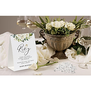 Bridal Shower Game with Rings Fun Ring Hunt Game 30 Metal Rings and Game Stand Sign, Bridal Shower Game Wedding Winner Gift Prize Party-JZXB-002