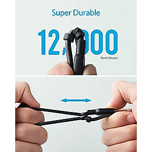 Anker Powerline II 3-in-1 Cable, Lightning/Type C/Micro USB Cable for iPhone, iPad, Huawei, HTC, LG, Samsung Galaxy, Sony Xperia, Android Smartphones, iPad Pro 2018 and More(3ft, Black)