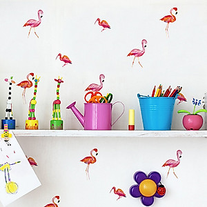 HACASO 24 PCS 2.3 by 3.5 Inches Flamingo Wall Decal Sticker for Home Decor -DIY Home Decor Vinyl Flamingo Nursery Room Wallpaper