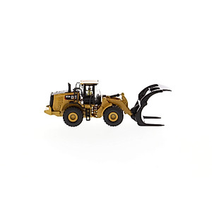 CAT Caterpillar 972M Wheel Loader with Log Fork and Operator High Line Series 1/87 (HO) Scale Diecast Model by Diecast Masters 85950