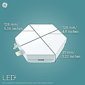 GE LED+ Color Changing LED Hexagon Tile Panels with Remote, No App or Wi-Fi Required, Linking Compatible (6 Pack)
