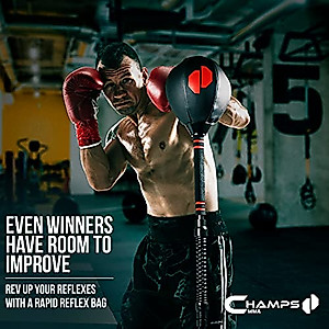 Cobra Reflex Bag – Advanced Reflex Punching Bag with Ultra-Fast Bounceback to Increase Speed, Reflexes, and Stamina – Adjustable-Height Boxing Bag with Stand and Secure Suction Cups