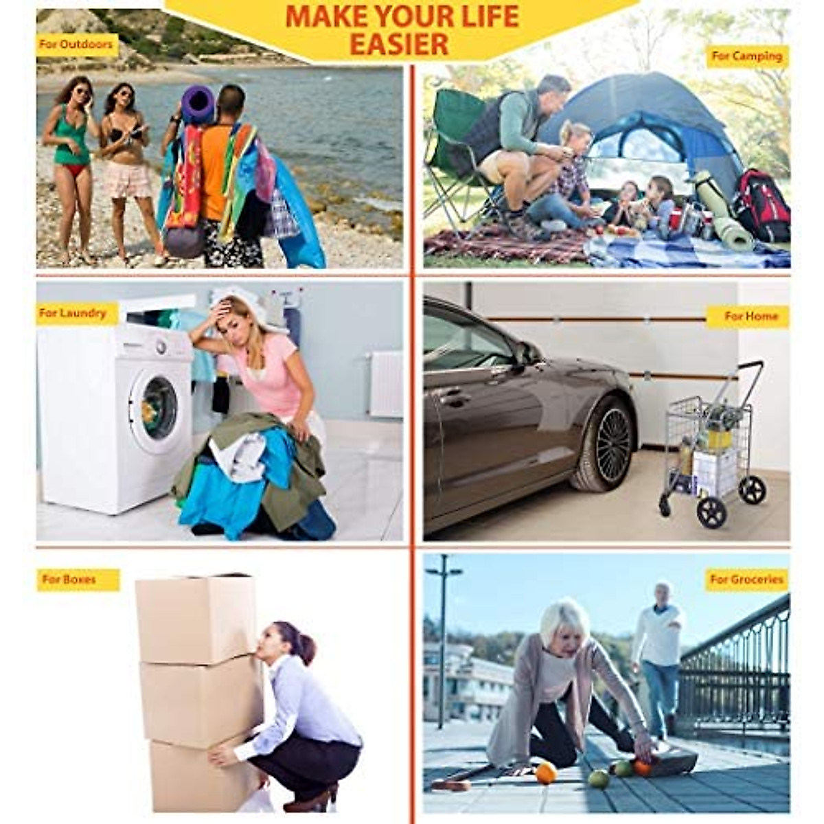 Wellmax WM99024S Grocery Utility Shopping Cart, Easily Collapsible and Portable to Save Space and Heavy Duty, Light Weight Trolley with Rolling Swivel Wheels