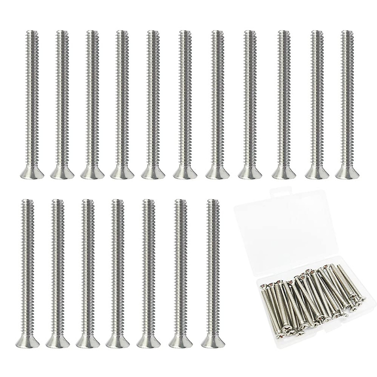 30 Pieces Extra Long Outlet and Device Mounting Screws 6-32 x 1-1/2 Inch Stainless Steel Pan Head Machine Screws Full Thread Truss Head Bolts Screws Drive Tool Accessories