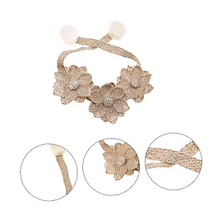 YARNOW Magnetic Window Shade Flower Magnet Buckle Magnetic Window Drapery Tie Backs for Curtains Polyester Bracket Brown Fashion Magnetic Drapery Tiebacks