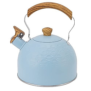 Tea Kettle Stovetop Whistling Kettle Teapot, Easy-grip Handle With Trigger Opening Mechanism, Food Grade Stainless Steel Teakettle, Stove Top with Heat Proof Ergonomic Handle.
