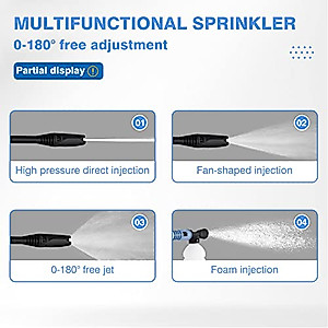 Portable High Pressure Washer Cordless Power Cleaner with 1.5Ah Lithium-Ion Battery 4-in-1 Adjustable Nozzle and Accessories Jet Washer Gun Clean Car Wall Garden Furniture