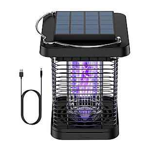 Bug Zapper, Indoor Insect Trap, Quiet Fruit Flies Electric Mosquito Killer Trap, Fly Trap, Mosquito Lamp, Mosquito Zapper for Bedroom, Living Room, Office, Kitchen (Black)