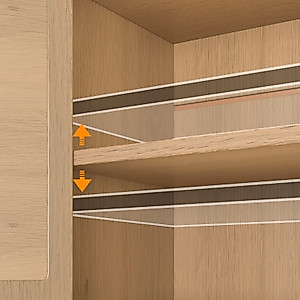 Rovaurx Rattan Storage Cabinet with Doors, Accent Bathroom Floor Cabinet, Modern Sideboard Buffet Cabinet for Living Room, Entryway, Dining Room and Kitchen, Natural BMGZ108M