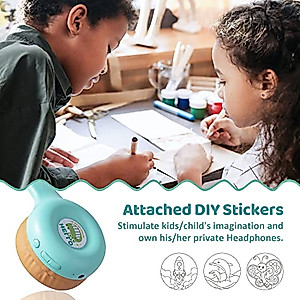 KO-STAR Kids Headphones, Wireless Bluetooth Headphones for Toddlers, 3.5mm Audio Green Headphones with Microphone, Foldable Noise Canceling Headphones for School/ipad/Kindle/Tablet/PC(Limited 85dB)