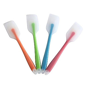 HiramWare Silicone Spatula Set of 4 - Heat Resistant Flexible Spatula 450F with Stainless Steel Core - Food Grade Premium Good Grip Kitchen Utensils - Seamless, Heavy Duty, BPA Free, Dishwasher Safe