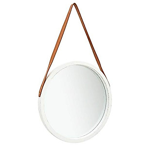 Wall Mirror,Contemporary Bathroom Mirror Decorative Mirror Suitable for bathrooms,The Bedroom,Living Room,Locker Room,Clothing Shop Corridor with Strap 16.7" White