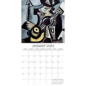2024 Square Wall Calendar - Picasso 12 x 12 Inch Monthly View, 16-Month, Art Theme, Includes 180 Reminder Stickers