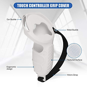 MASiKEN 6-in-1 Accessories for Oculus Quest 2 Head Strap Replacement Kits, VR Shell,Controllers Cover,Face Cover, Release Face Squeeze Comfort Wearing, Meta Quest 2 Easter Gifts (Bunny Set)