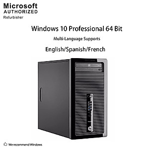 HP ProDesk 400 G1 Tower Computer PC, Intel Quad Core i5-4570 up to 3.6GHz, 16G DDR3, 256G SSD, DVD, Windows 10 Pro 64 Bit-Multi-Language Supports English/Spanish/French (Renewed)