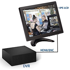 TPEKKA 10 Inch Security CCTV Monitor HD IPS 1024 x 768 Portable Mini TFT LCD Monitor BNC HDMI VGA AV Input for Computer PC FPV Screen DVR CCTV Cam Home Office Surveillance Raspberry Pi Gaming Display