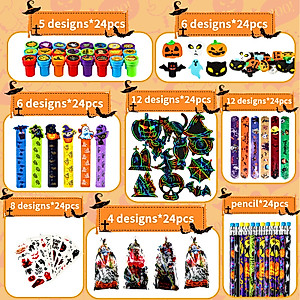192Pcs Halloween Favors Stationery Gift Set, Trick or Treat Gifts for Kids, Halloween Party Favors for Kids Classroom Prizes Bulk Halloween School Supplies Goodie Bag Stuffers Fillers