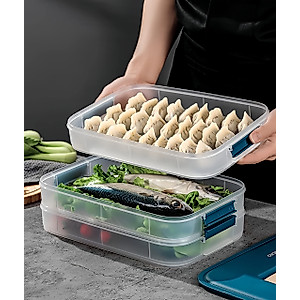 Plastic Bacon keeper with Lids Airtight, Deli Meat Cold Cuts Cheese Saver Food Storage Containers for Refrigerators, Freezer,Shallow Low Profile Christmas Cookie Holder