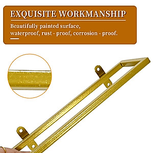 UOIENRT [6 Pack] Wine Rack Wall Mounted, Gold Rectangular Wine Rack Wine Bottle Holder Display Rust-Proof, Red Wine Shelf Perfect for Kitchen Bar Restaurants Cabinets Basements Wine Cellars