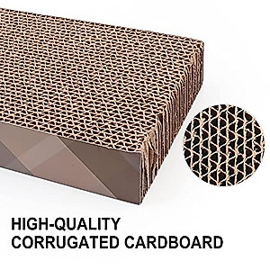 PrimePets Cat Scratcher Cardboard, 2 Pack Recycle Corrugated Cat Scratching Pad, Reversible Kitty Scratch Board Sofa Bed Lounge for Furniture Protector, Catnip Included