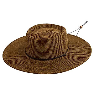 San Diego Hat Company Women's 4-inch Brim Ultrabriad Sun Hat with Adjustable Chin Cord, Brown, One Size