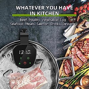 Zionheat Sous Vide Machine-Suvee Cooker Precision Cooker Sous Vide-1000W Fast Heating Thermal Immersion,Digital Touch Screen,With Accurate Temperature and Timer Circulator Precise Stainless Steel Cooker