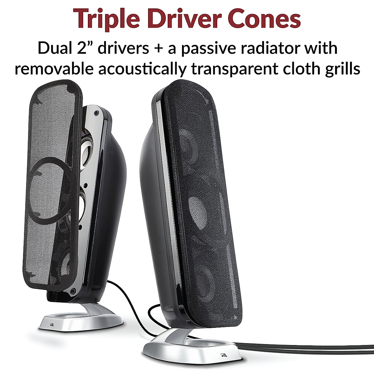 Cyber Acoustics CA-3908 2.1 Multimedia Speaker System with Subwoofer, 92 Watts Peak Power, Deep Bass, Perfect for Music, Movies, and Games on Desktops, Laptops, Consoles