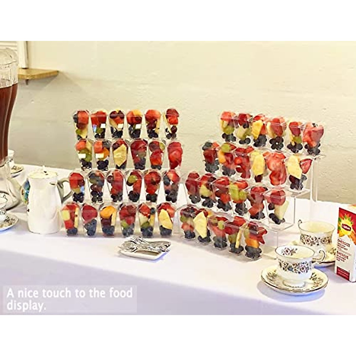 WINKINE Acrylic Riser Display Shelf, 4 Tier Perfume Organizer, Display Riser for Amiibo Funko POP Figures, Tiered Display Stand Small Risers for Display, Acrylic Display for Decoration and Organizer